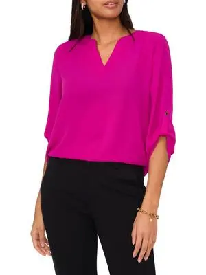 Chaus Chaus Split Neck Blouse Pink Allure