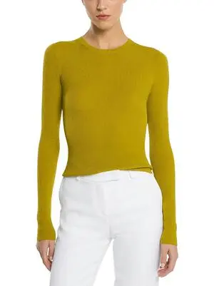 Michael Kors Cashmere Hutton Rib Top Moss
