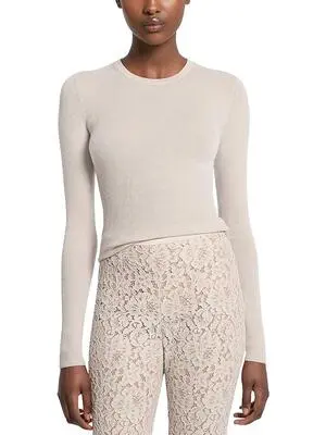 Michael Kors Cashmere Hutton Rib Top Oyster