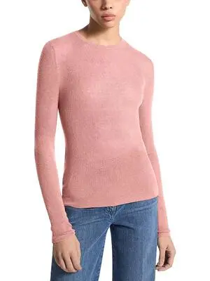 Michael Kors Cashmere Hutton Rib Top Rosette