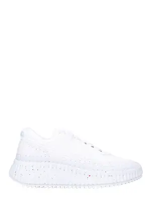Chloé Nama Embroidered Suede And Mesh Trainers - White