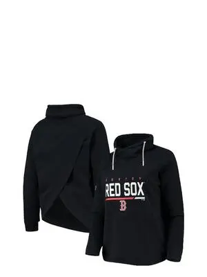 LEVELWEAR Boston Red Sox Vega Funnel Neck Raglan Pullover Sweatshirt - Black