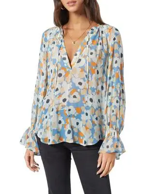JOIE Joie Cecarina Floral Print Silk Popover Blouse