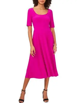 Chaus Elbow Sleeve Knit Midi Dress - Berry Tart