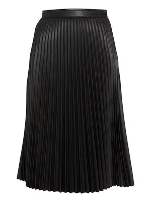 Proenza Schouler White Label Pleated Vegan Leather Skirt - Black