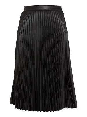 Proenza Schouler White Label Pleated Vegan Leather Skirt - Black