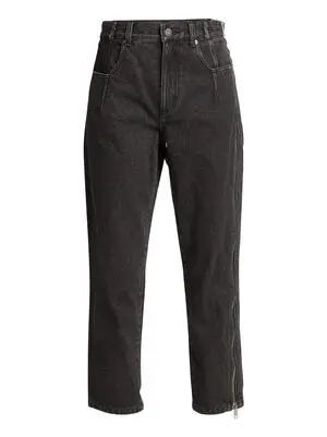 3.1 Phillip Lim Straight-leg Cropped Jeans With Side Zipper Detail - Black