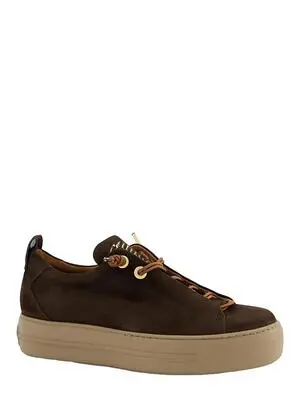 Paul Green Faye Platform Sneakers - Taupe Nubuk