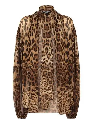 Dolce & Gabbana Leopard-print Chiffon Shirt - Animal Print