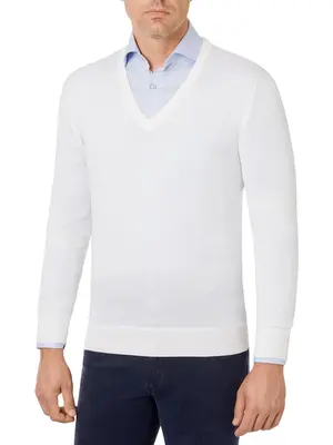 Stefano Ricci V-neck Wool-silk Sweater - White