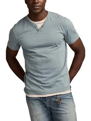 Lucky Brand LUCKY BRAND Venice Button Neck T-Shirt Trooper