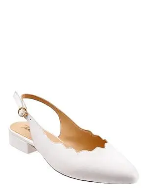 Trotters Joselyn Slingback Flat - White