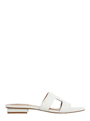 DUNE Loupe Cut-out Leather Sandals - White-leather