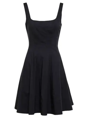 Staud Wells Cotton Minidress - Black