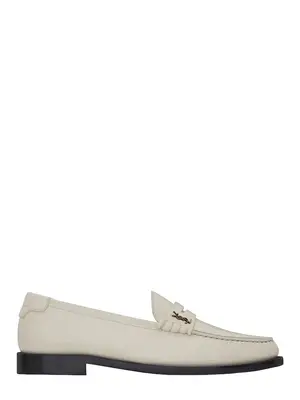 Saint Laurent Le Loafer Leather Penny Loafers - White