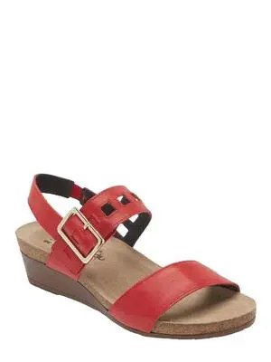 Naot Dynasty Wedge Sandal - Kiss Red Leather