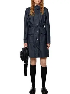 Rains Rains Curve Waterproof Belted Jacket Navy