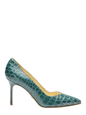 Sarah Flint Perfect Pump 85 - Emerald Green Croc Embossed Calf