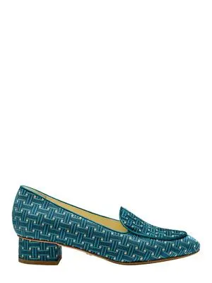 Sarah Flint SARAH FLINT Rosie Low-Heeled Loafer Teal Deco Jacquard