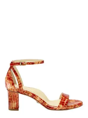 Sarah Flint Perfect Block Sandal 60 - Amber Croc Embossed Calf