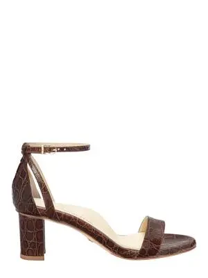 Sarah Flint Perfect Block Sandal 60 Espresso Croc Embossed Calf