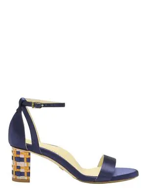 Sarah Flint Perfect Block Sandal 60 Royal Navy & Goldenrod Satin