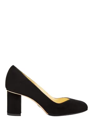 Sarah Flint Round Toe Pump With Block Heel Black