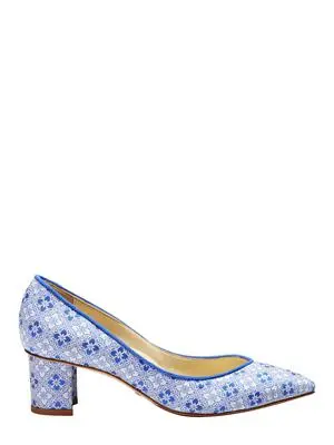 Sarah Flint Perfect Emma Saffiano Pump Azulejos Blue Jacquard