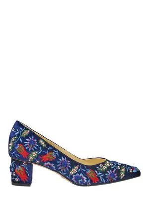Sarah Flint Perfect Emma Saffiano Pump Sapphire Floral Velvet