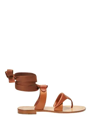 Sarah Flint Grear Flat Lace-Up Sandal Brown