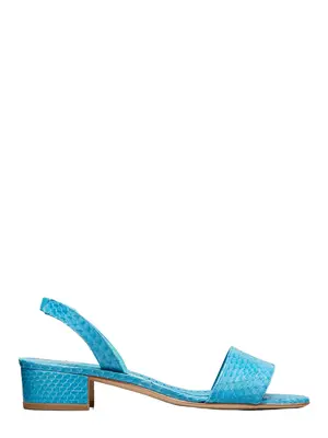 Manolo Blahnik Patopia Snakeskin Slingback Sandals Bblu4366