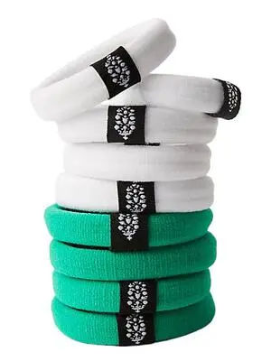 Free People Hair Tie Pack - Green/white