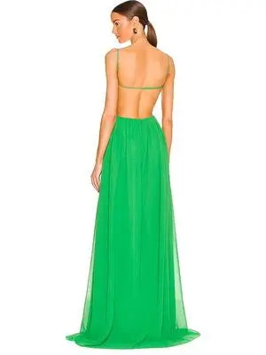 SAU LEE Giselle Dress - Light Apple Green