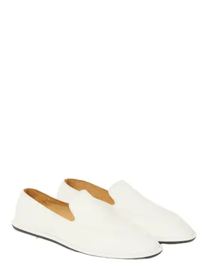 THE ROW Canal Leather Loafers - White