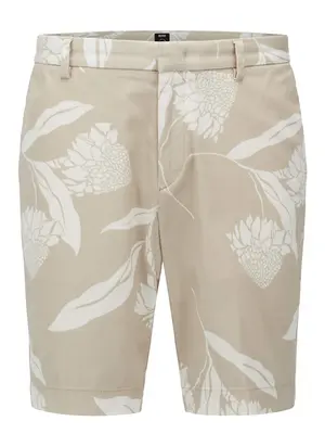 BOSS Floral Tailored Shorts - Beige