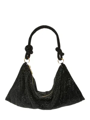 Cult Gaia Mini Hera Rhinestone Shoulder Bag - Black