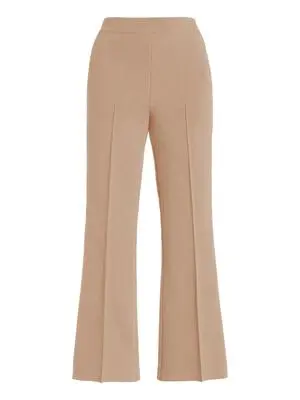 HIGH SPORT Kick Stretch-Cotton Knit Cropped Flare Pants Neutral
