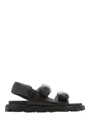 Miu Miu Puffy Leather Sandals - Black