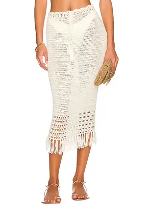 MORE TO COME Angelina Midi Skirt - Ivory