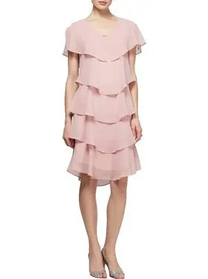 SL FASHIONS Georgette Tiered Dress - Fdr