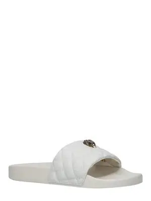 Kurt Geiger Quilted Meena Eagle Slides - Beige