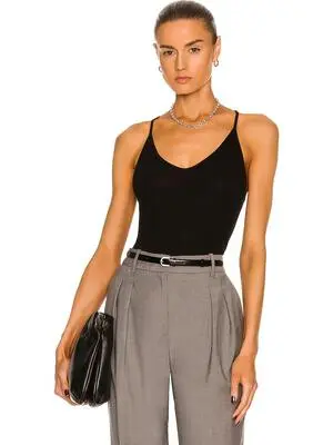 ENZA COSTA Enza Costa Stretch Silk Knit V Racer Tank Top