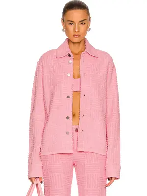 Bottega Veneta Jacquard Towelling Jacket - Bubblegum