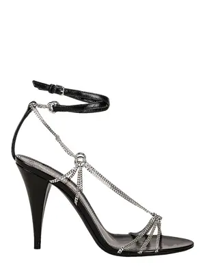 Saint Laurent Cristal Chain Sandals - Nero