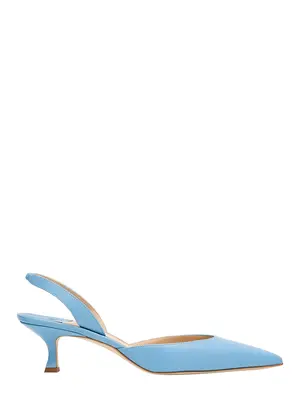 Manolo Blahnik Manolo Blahnik Carolyne Kitten-Heel Pumps Medium Blue