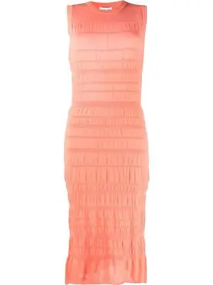 KENZO Ruched-stripe Midi Bodycon Dress
