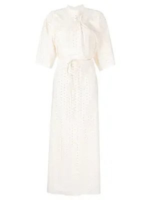 LITKOVSKA Bloom Perforated Midi Dress - White