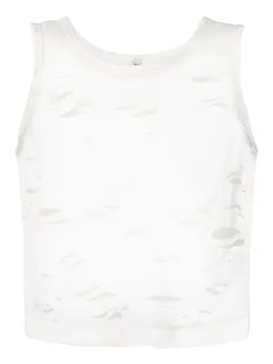 R13 Destroyed Tank Top - White