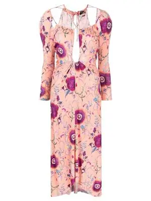 Isabel Marant Floral-print Midi Dress - Orange