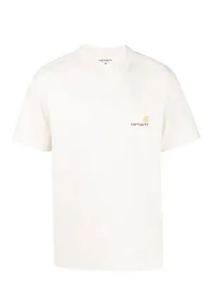 Carhartt Work In Progress Logo-embroidered Organic Cotton T-shirt - Neutrals